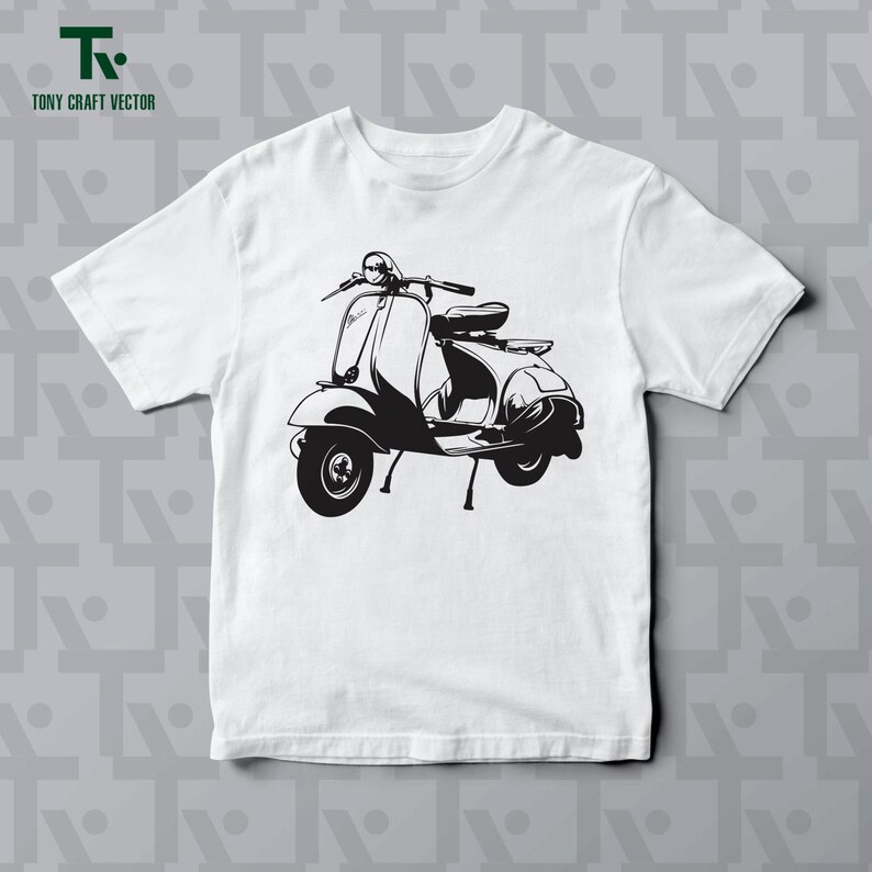 Scooter SVG DXF EPS Png Vespa Printable Editable Vector Ready for Laser ...