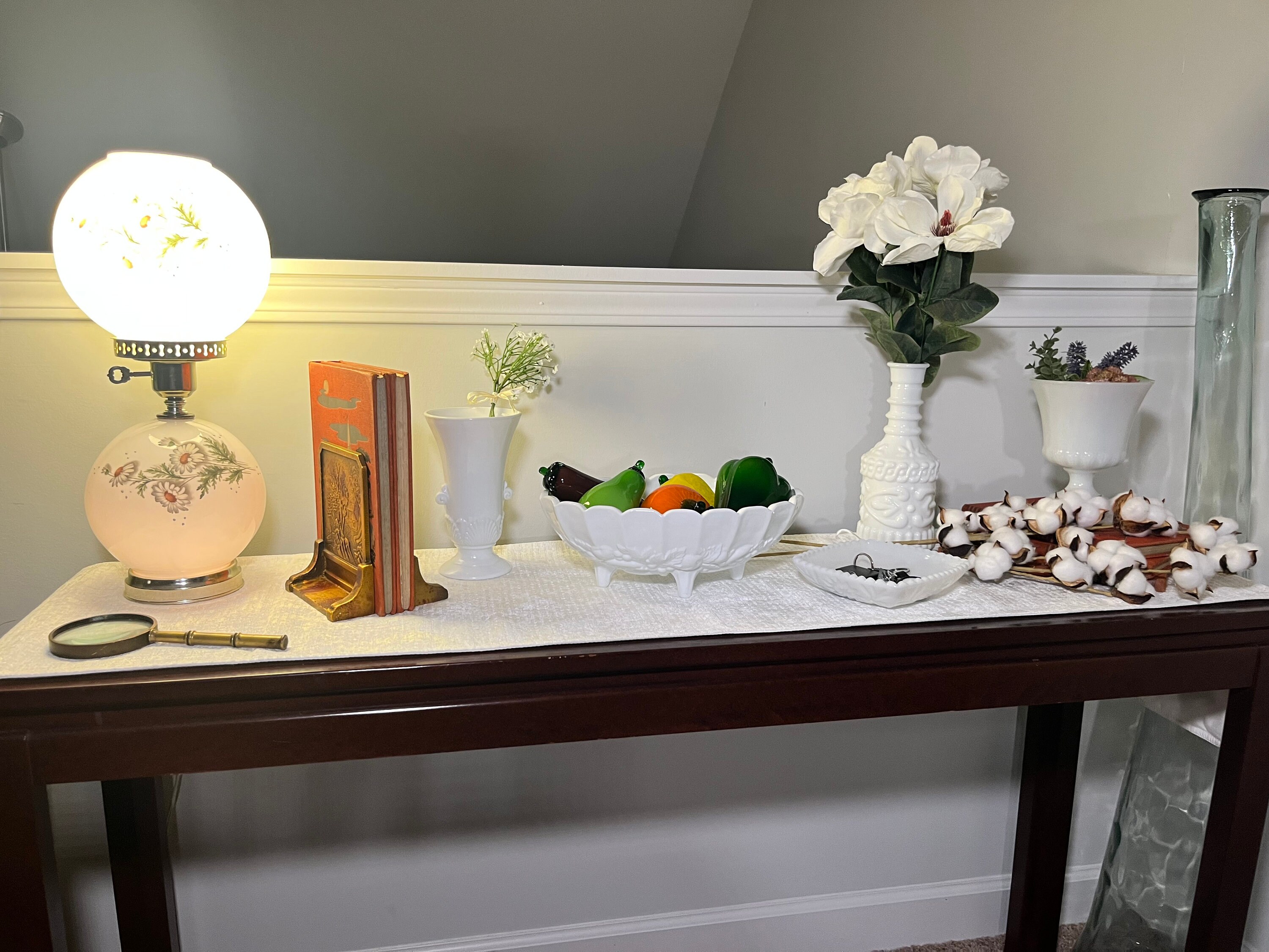 Vintage Milk Glass Hurricane Lamp White Daisy Lamp Parlor Lamp - Etsy