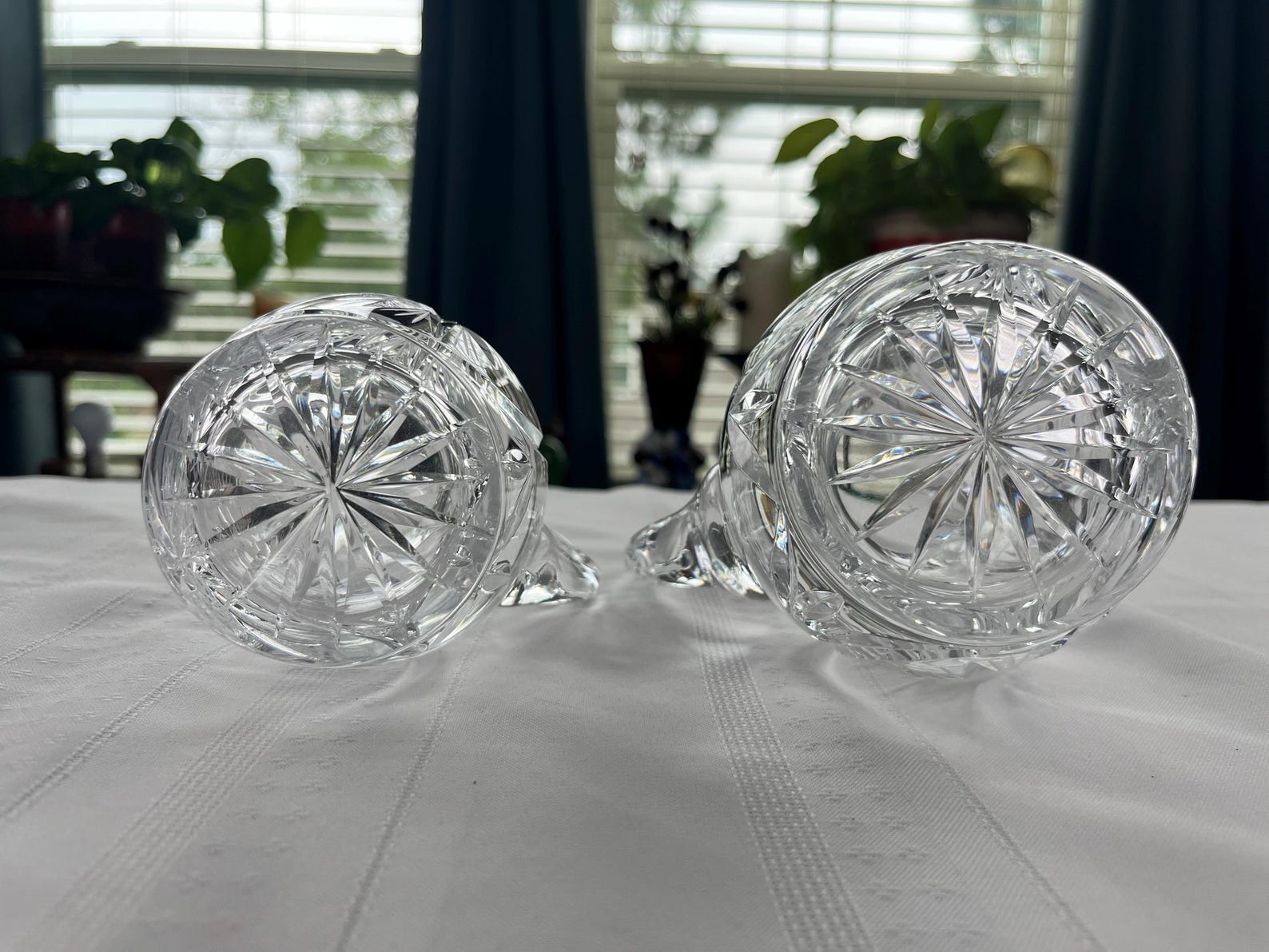 Vintage American Cut Eleanor Heavy Glass Pitchers for Milk and Creamer ...