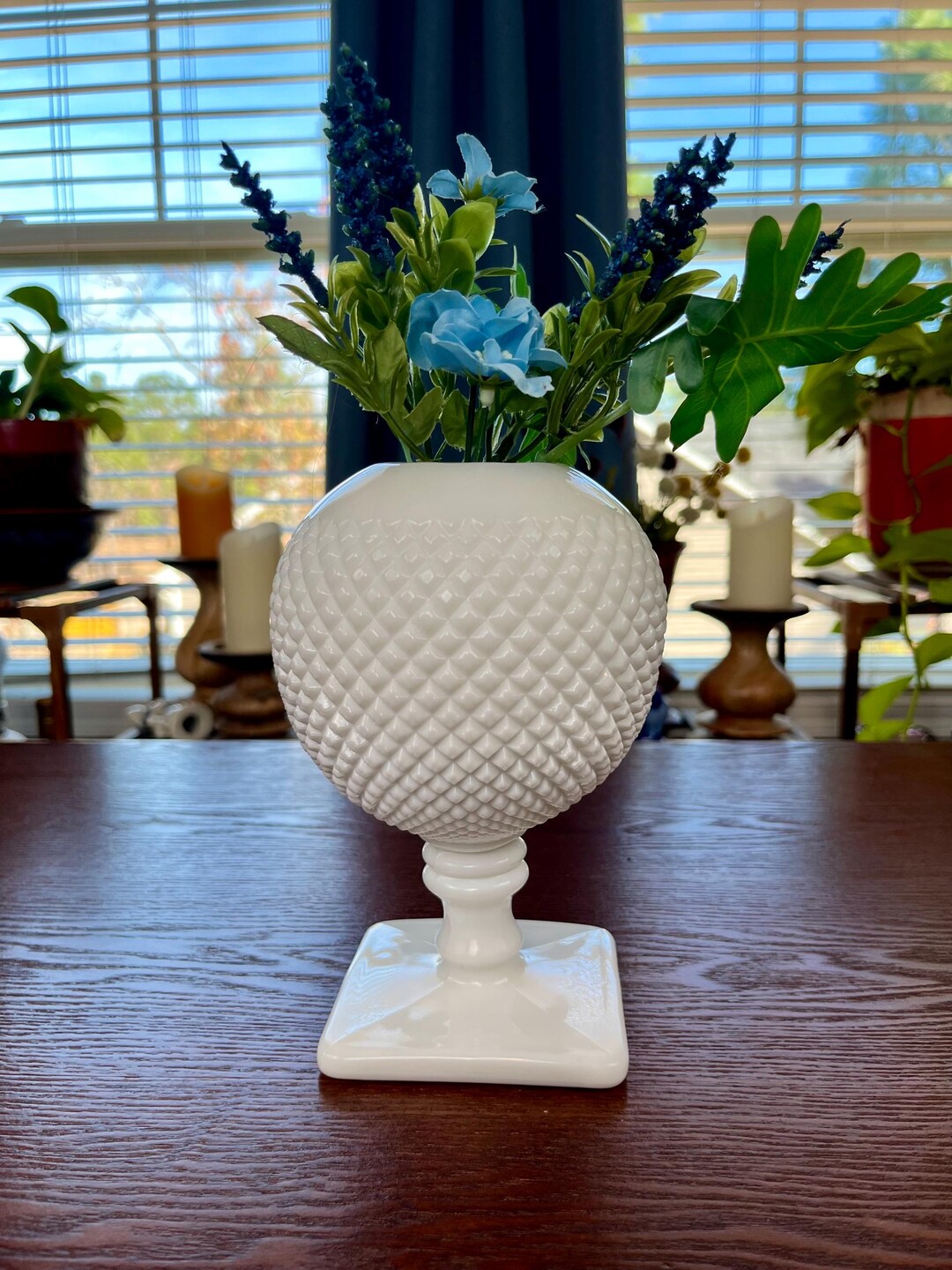 Westmoreland Milk Glass Ivy Bowl Vase Heavy Vase for Home Decor MCM ...