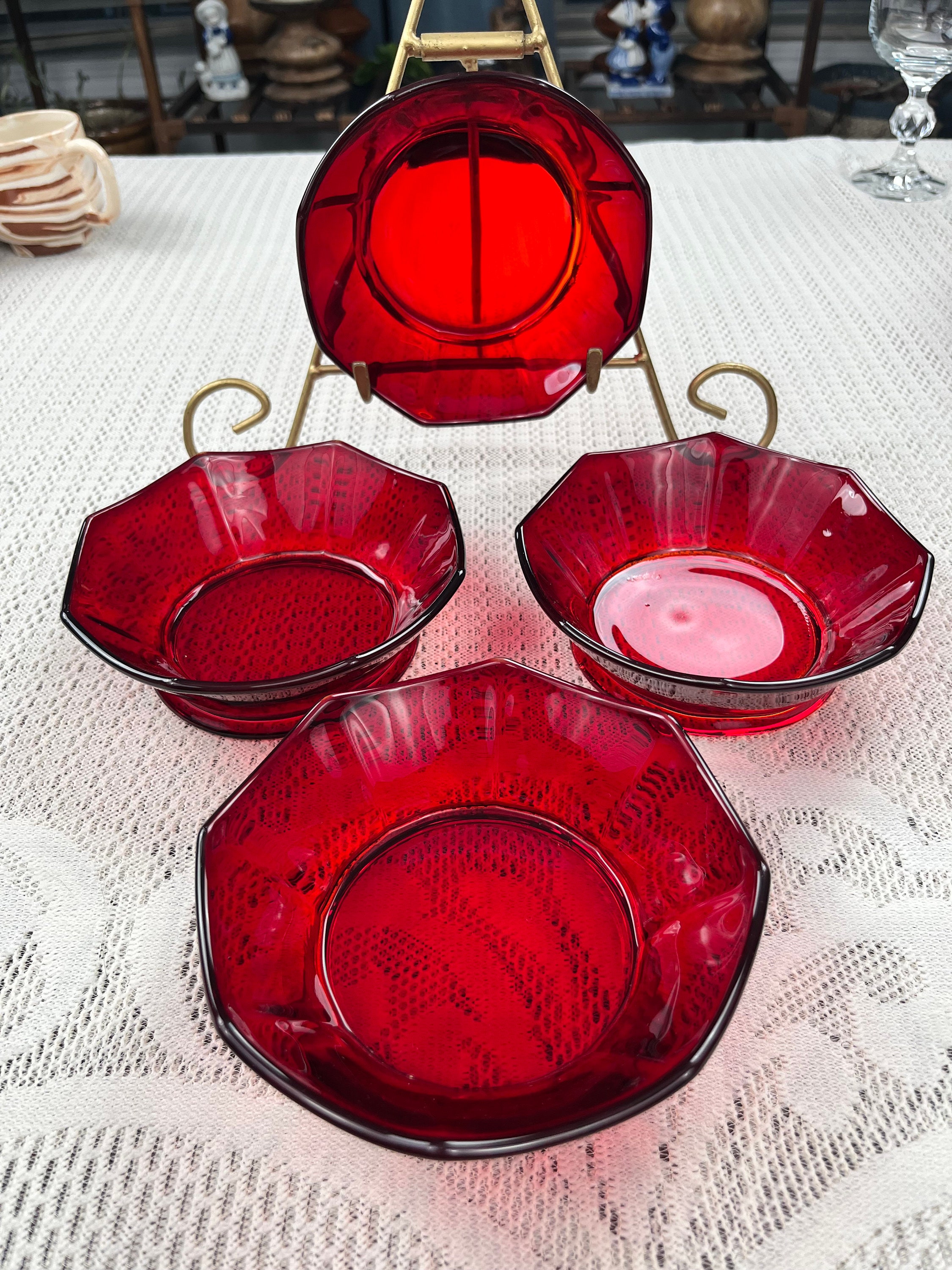 Imperial Glass Ruby Red Bowl Molly Bowl Small Red Glass Berry Bowl ...