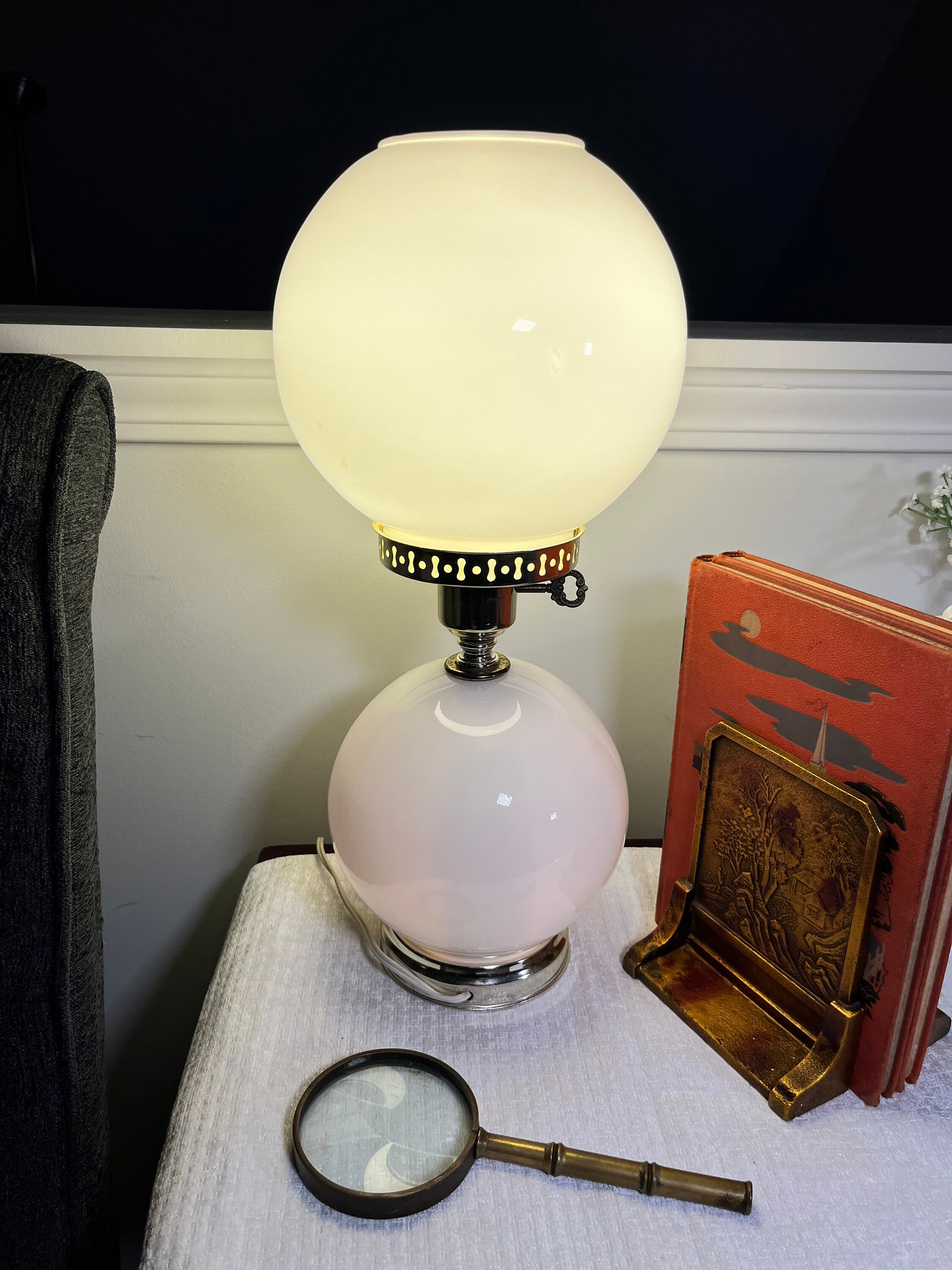 Vintage Milk Glass Hurricane Lamp White Daisy Lamp Parlor Lamp - Etsy