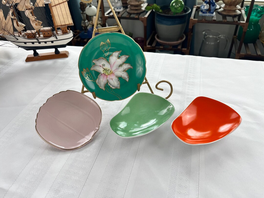 Small Vintage Ring Dishes Tidbit Trays Colorful Decor - Etsy