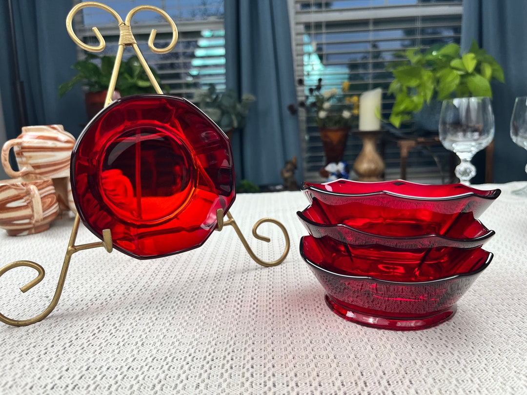 Imperial Glass Ruby Red Bowl Molly Bowl Small Red Glass Berry Bowl ...