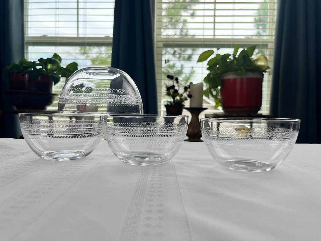 Vintage Etched Glass Finger Bowls - MCM Dessert Bowls - Set of 4 - Etsy