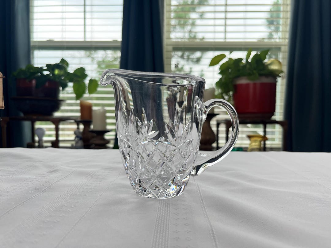Lenox Charleston Cut Glass Creamer Heavy Glass Creamer Small Pitcher ...
