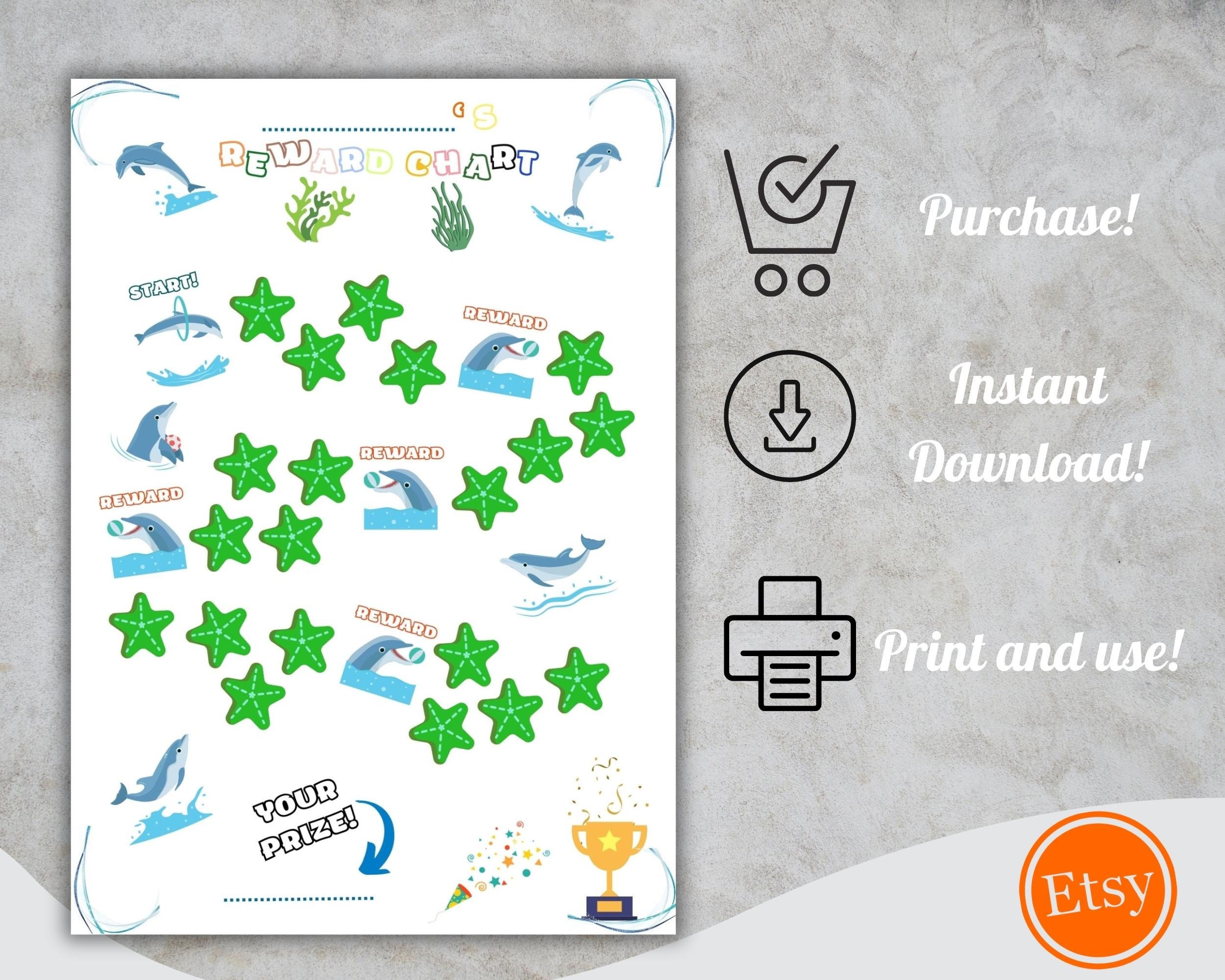 Reward Chart Printable Sticker Chart Preschool Toddler - Etsy