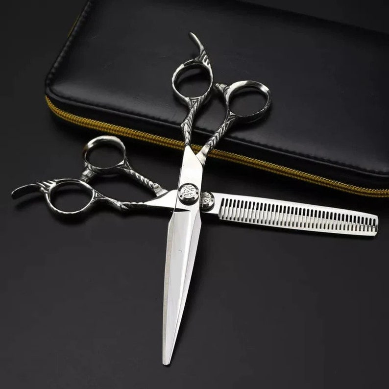 Dragon 6.0 & 7.0 440C Hairdressing Scissors Set Hair Cutting Scissors and Thinning Shears Barber ...