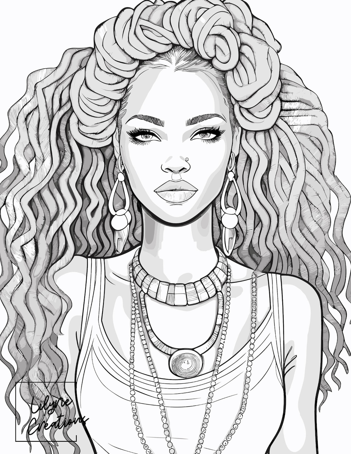 100 Black Women Coloring Pages | Coloring Book for Adults | Printable ...