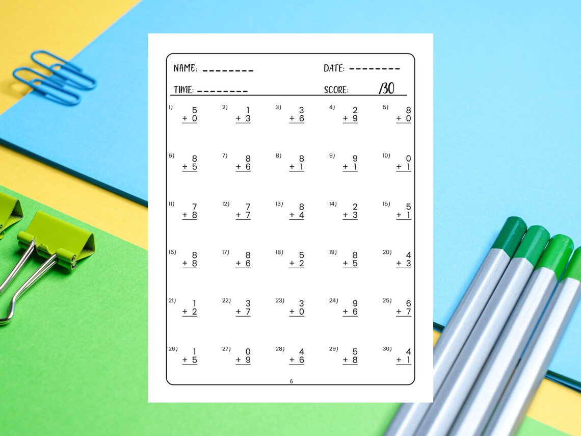 72 Printable Math Workbook for 1st Grade, Addition & Subtraction ...