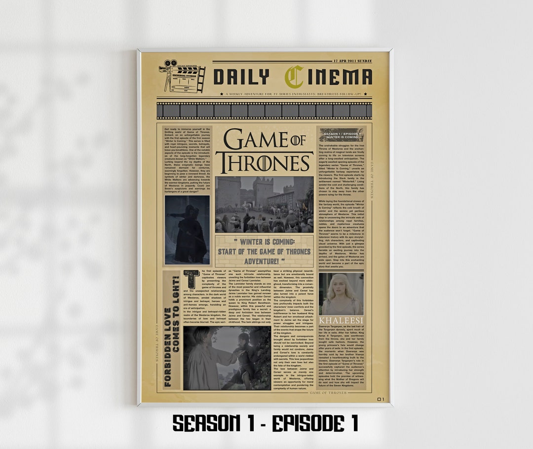 Game of Thrones, Vintage Movie Poster, Digital Product, Wall Art ...