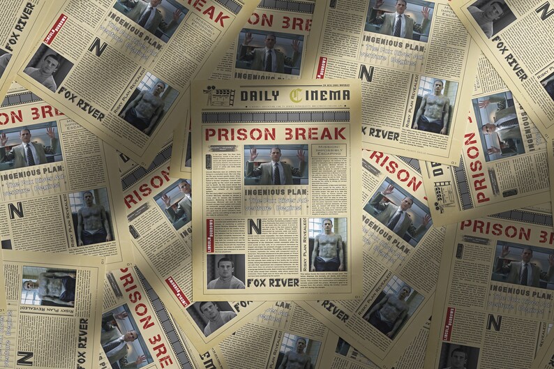 Prison Break, Digital Download Art, Vintage Poster, Complete Tv Series ...
