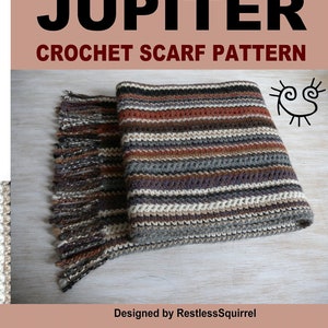 Crochet Scarf Pattern JUPITER Fantasy Model, Boho Style, Very Easy to ...