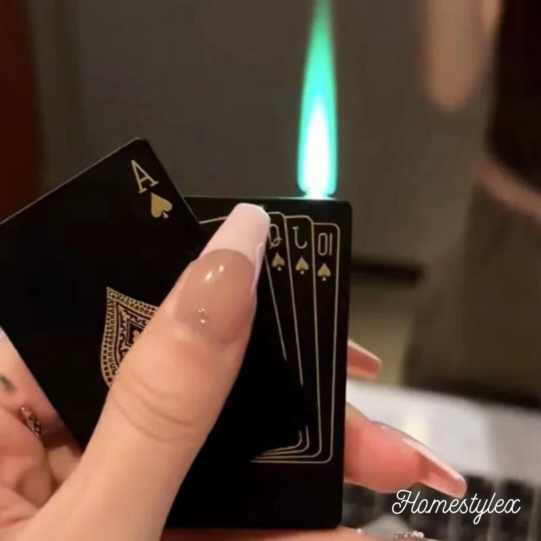 Ace of Spades Poker Lighter Unique Green Flame Lighter Card Lighter ...