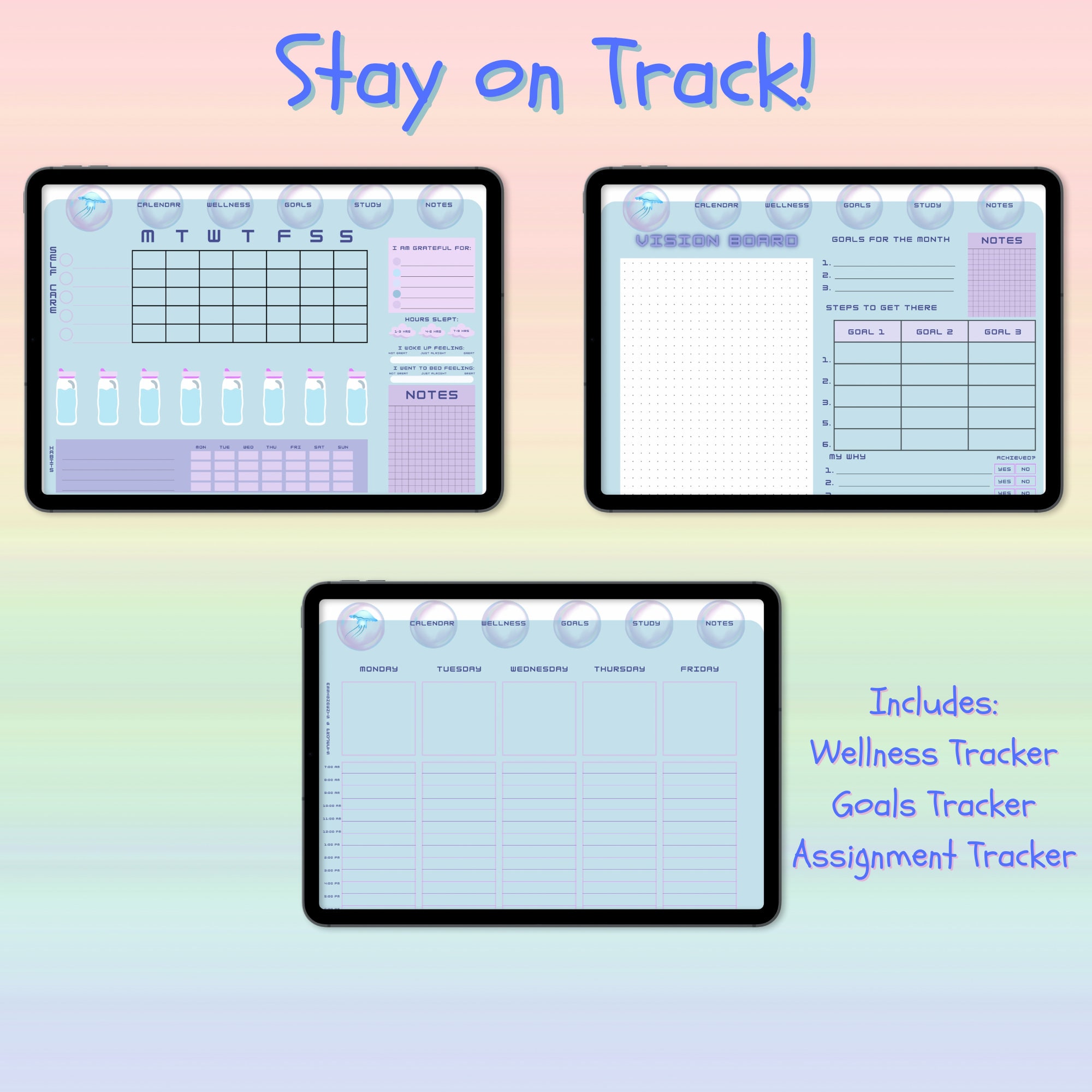 Undated Student Goodnotes Planner, Undated Digital Planner, iPad ...