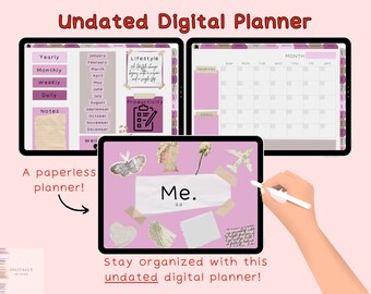 Undated Student Goodnotes Planner, Undated Digital Planner, iPad ...