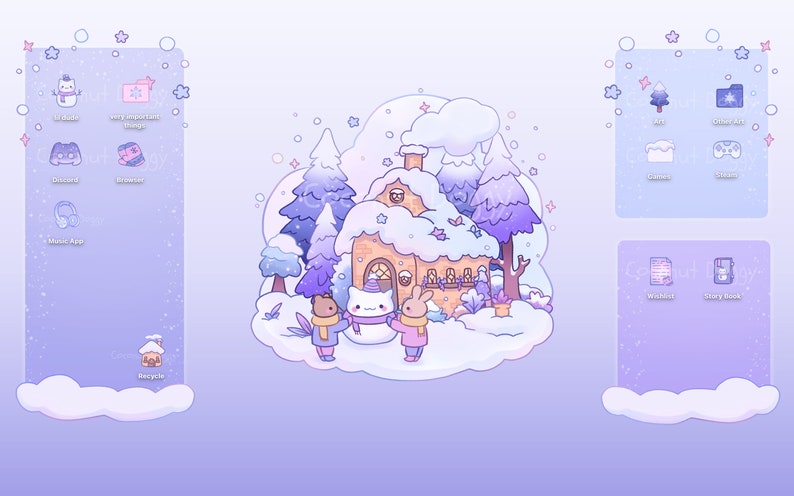 Winter Happiness | Desktop & Phone Theme Pack | Custom Organizer Set ...