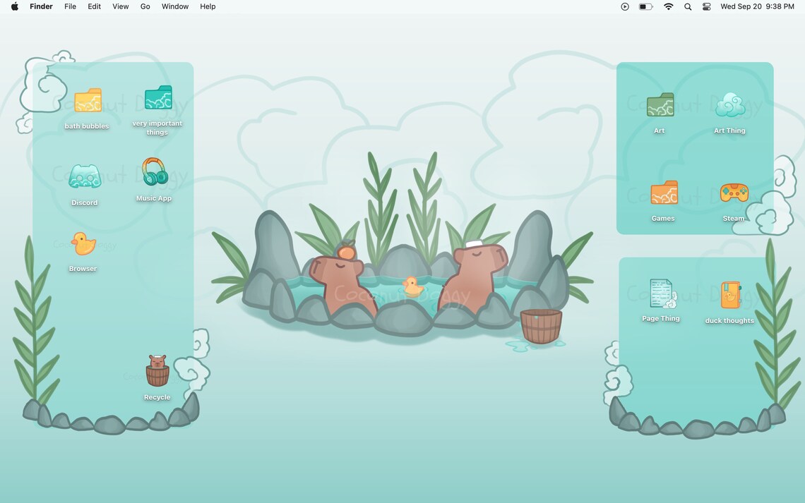 Capybara Onsen Hot Spring Wallpaper Desktop Phone Theme Pack - Etsy Canada