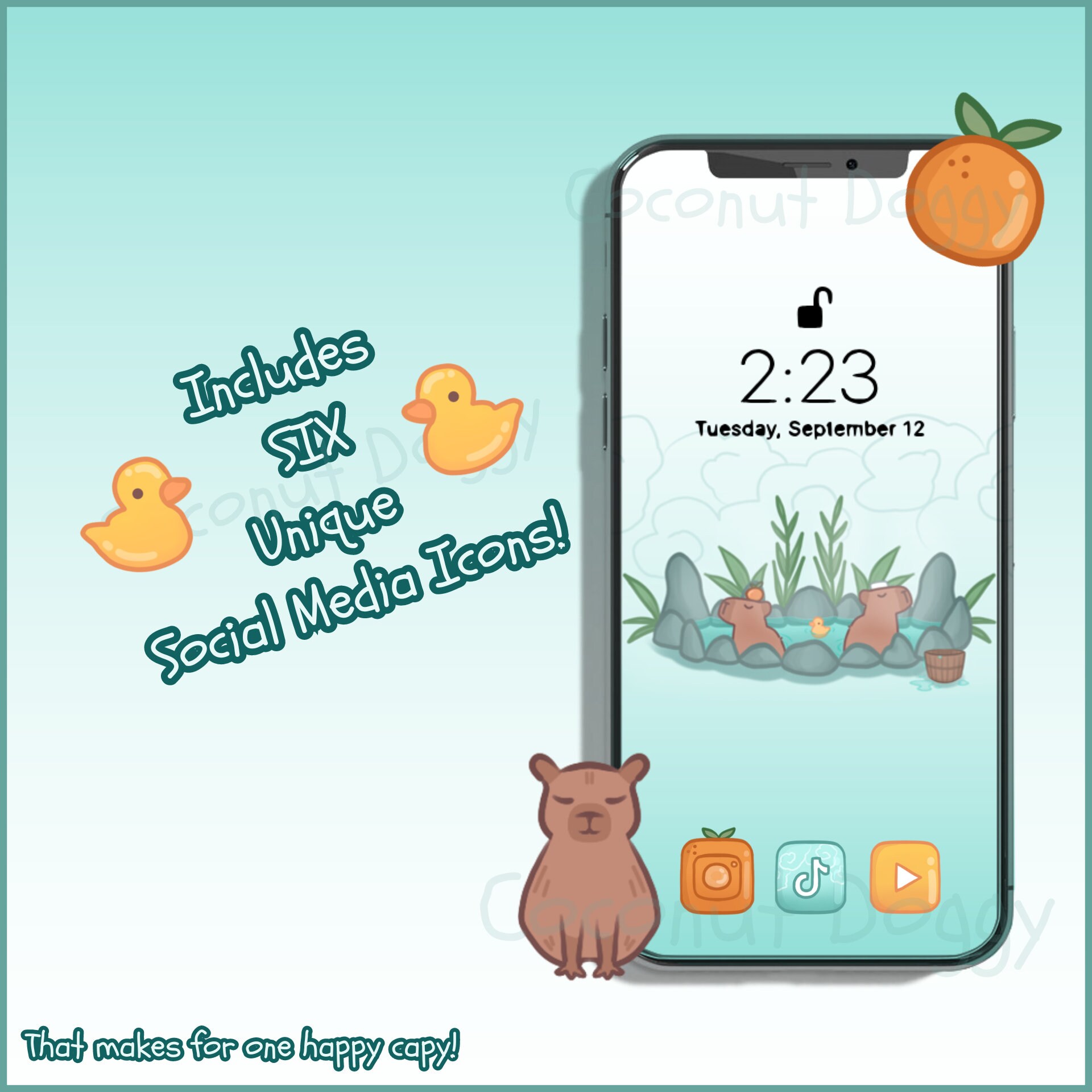 Capybara Onsen Hot Spring Wallpaper Desktop Phone Theme Pack - Etsy Canada