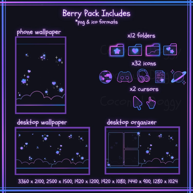 Neon Confetti Collection | Desktop & Phone Theme Bundle | Custom ...