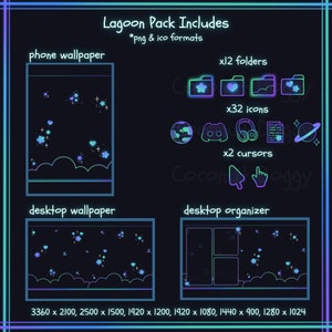 Neon Confetti Collection | Desktop & Phone Theme Bundle | Custom Organizer Set With Wallpaper ...