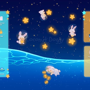 Space Bunnies | Cute Adventure Wallpaper Desktop Phone Theme Pack ...