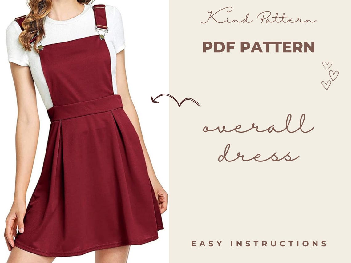Beginner-friendly Overall Dress Sewing Pattern Bundle With Step-by-step ...