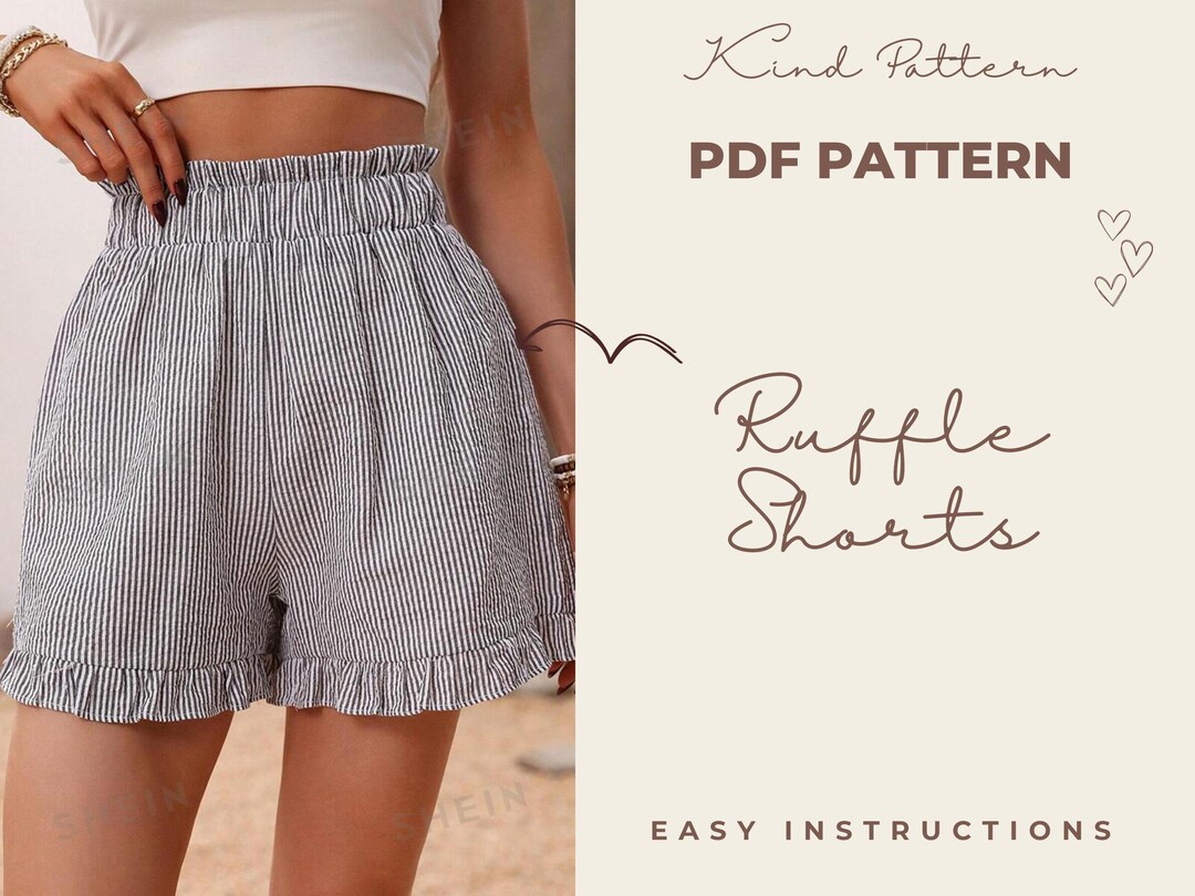 Ruffle Shorts Sewing Pattern, Beginner-friendly Ruffle Shorts Design ...