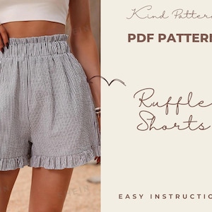 Ruffle Shorts Sewing Pattern, Beginner-friendly Ruffle Shorts Design ...