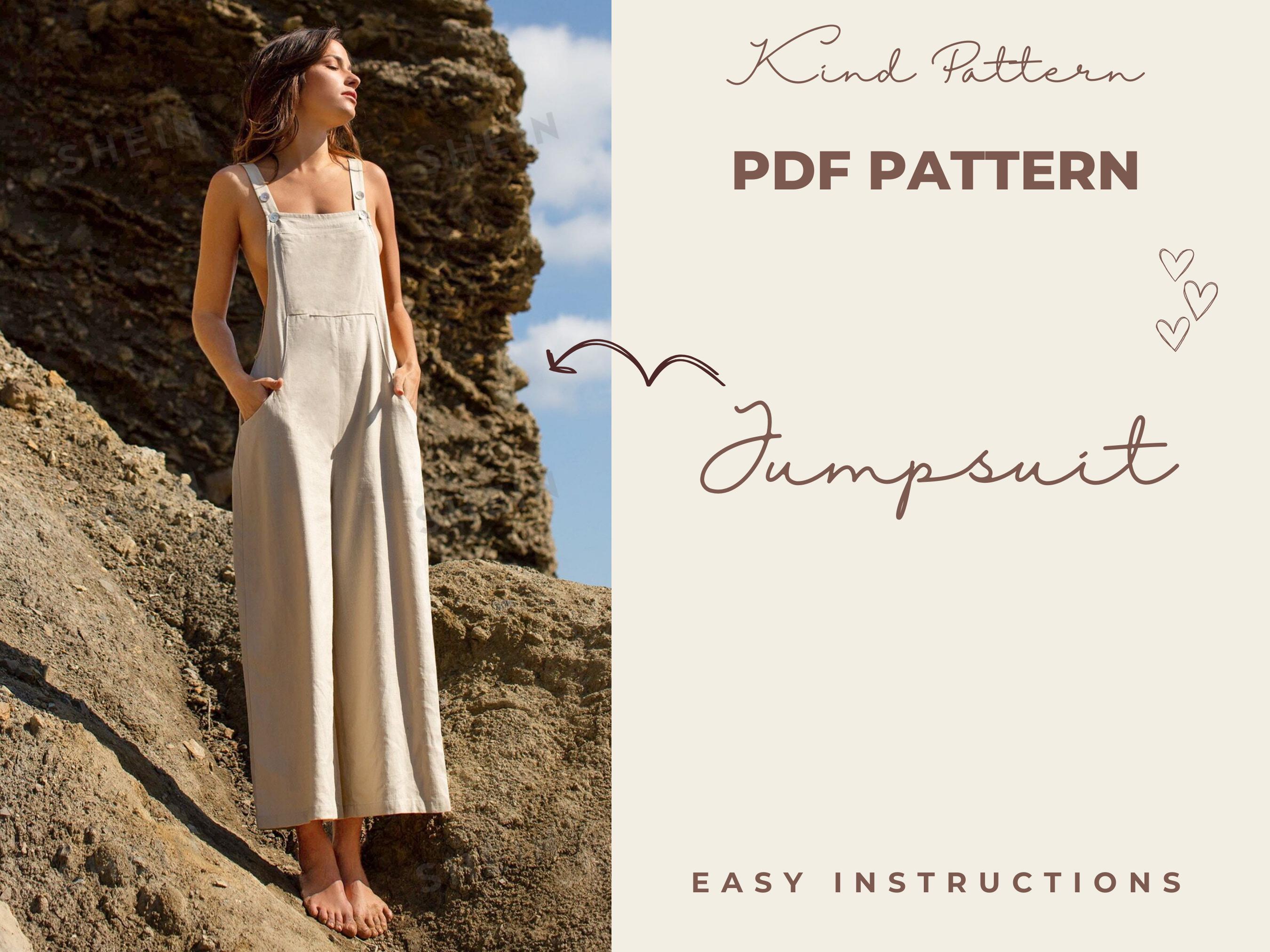 Women's Jumpsuit Sewing Pattern | XS-XXL Overalls PDF | Loose-fit ...