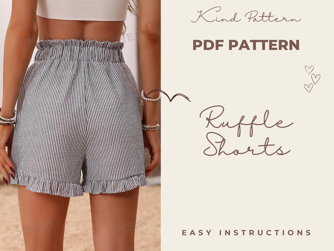Ruffle Shorts Sewing Pattern, Beginner-friendly Ruffle Shorts Design ...