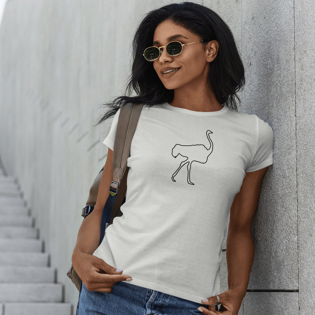Ostrich T-shirt With Karoo Logo Black Outline Women's - Etsy