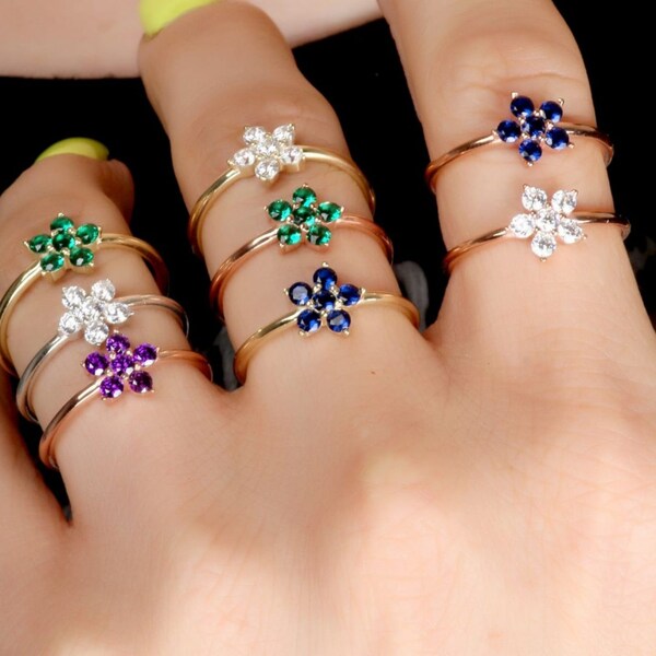 6 Birthstone Ring - Etsy