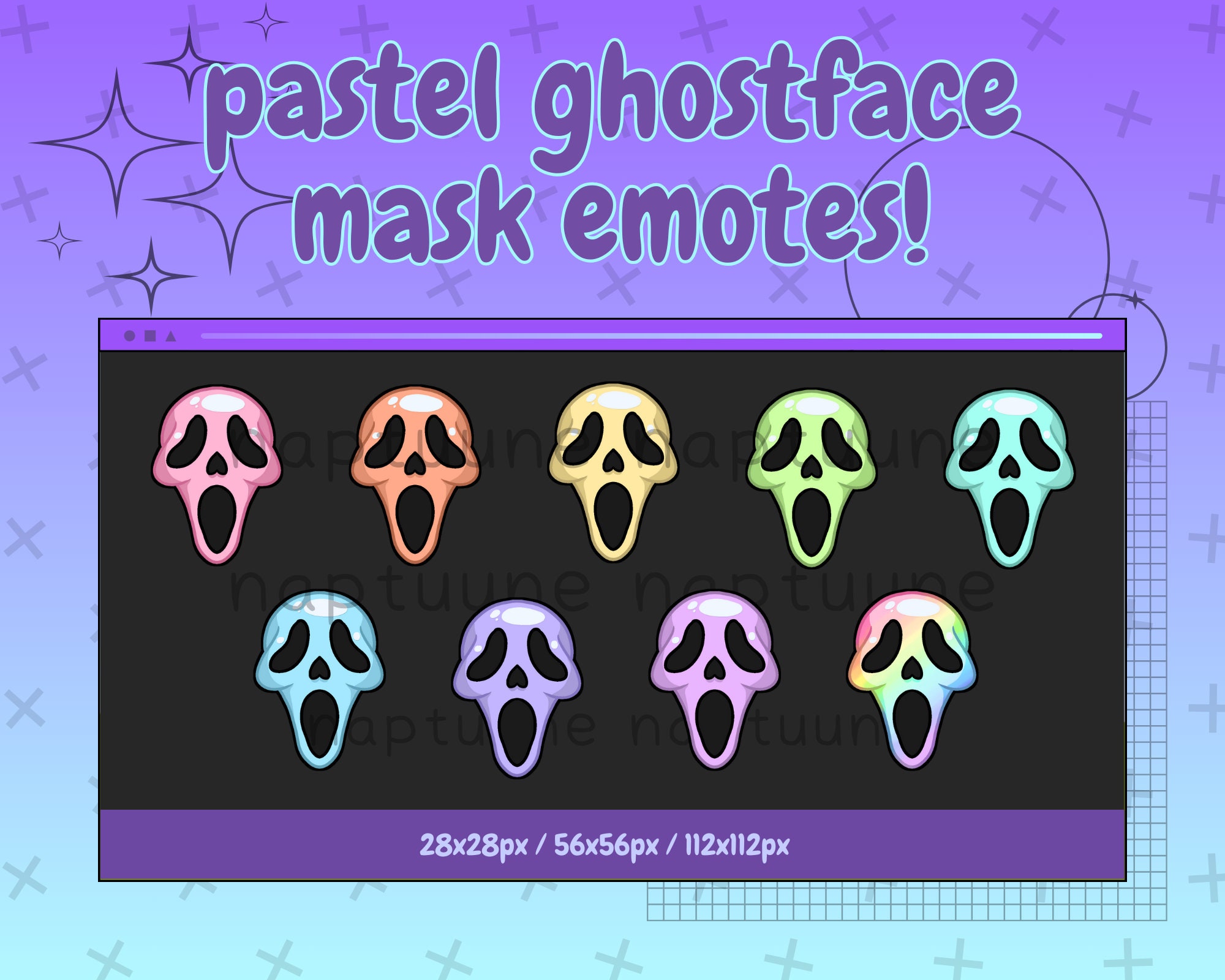 Pastel Ghostface Mask Emotes for Twitch Youtube Discord - Etsy