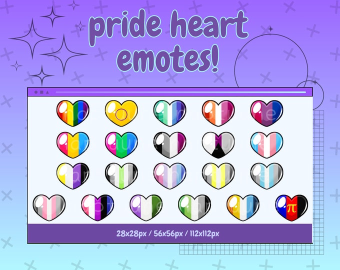 Pride Heart Emotes for Twitch, Youtube, Discord, Etc.! - Etsy