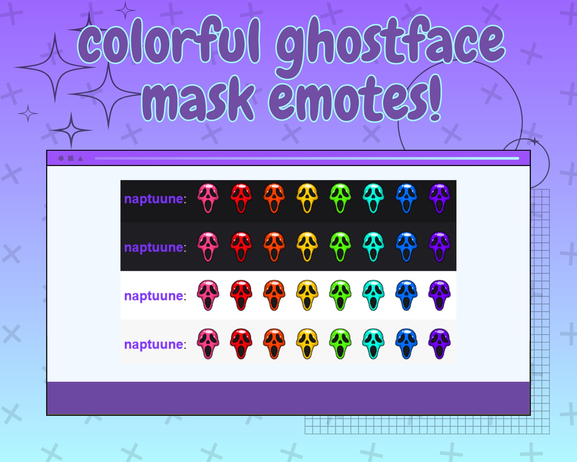 Colorful Ghostface Mask Emotes for Twitch Youtube Discord - Etsy