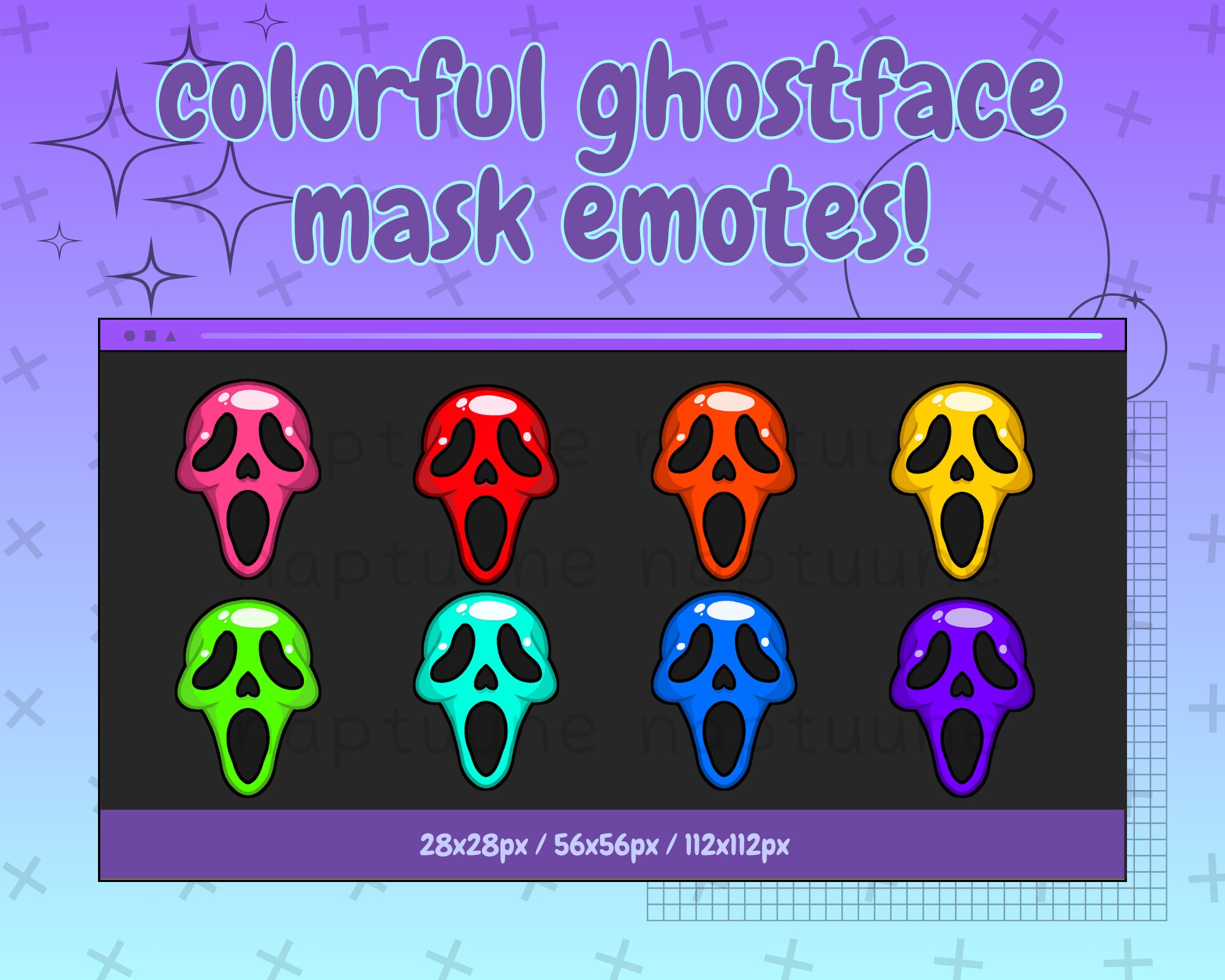 Colorful Ghostface Mask Emotes for Twitch Youtube Discord - Etsy