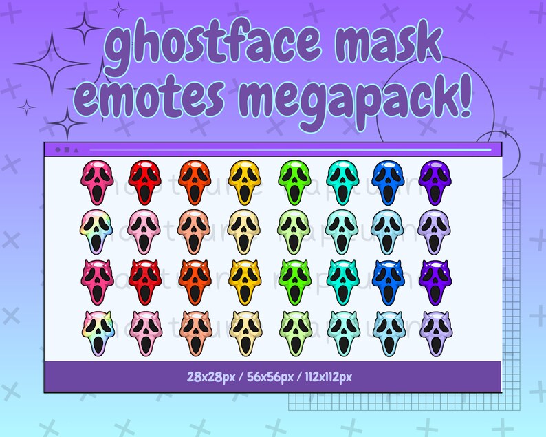 Ghostface Mask Emotesmegapack 34 Emotesfor Twitch, Youtube, Discord ...