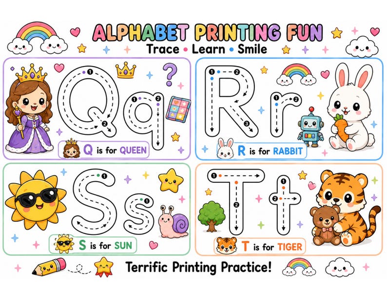 Alphabet Printing Fun Printable Worksheets | Letter Tracing ...