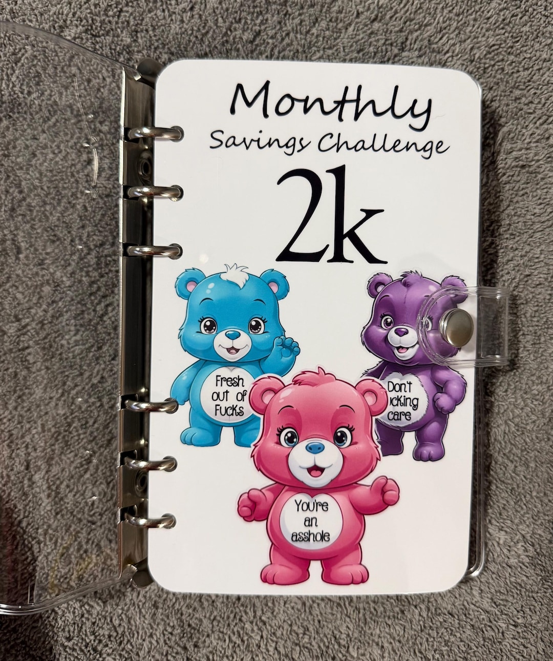 Swear Bear 2k Monthly Savings Challenge Binder - Etsy