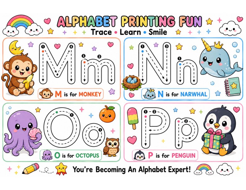 Alphabet Printing Fun Printable Worksheets | Letter Tracing ...
