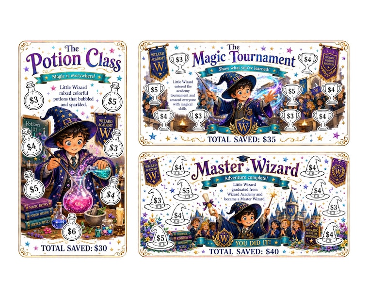 Kids Savings Challenge | Wizard Academy Adventure Savings Challenge ...