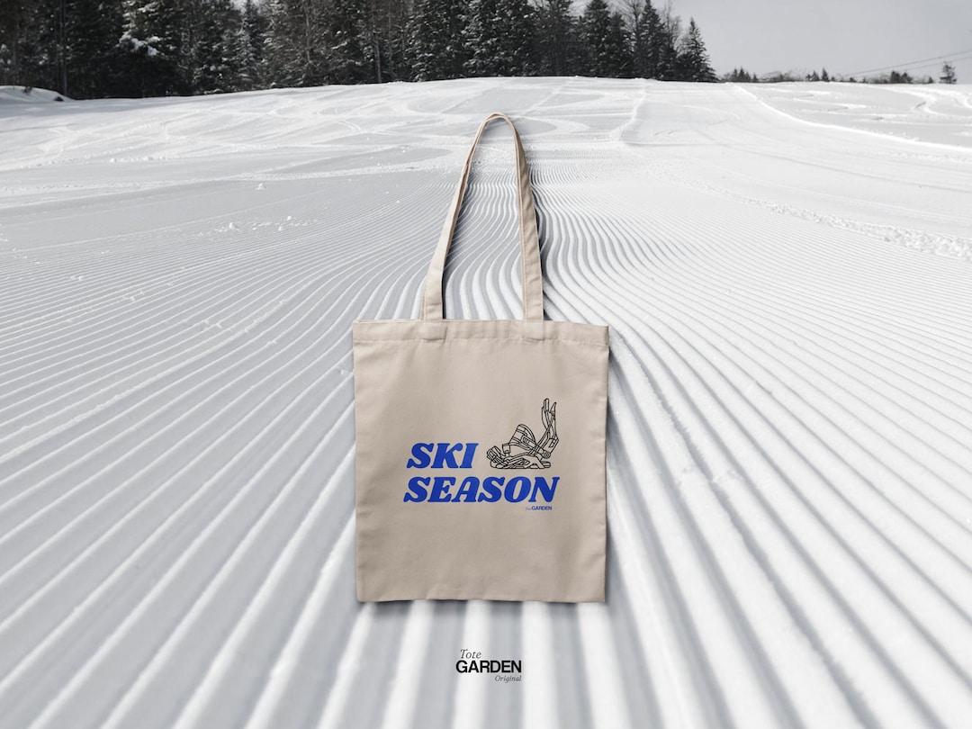 Ski Season Tote Retro Skiing Tote Snowboard Tote Snowboard - Etsy