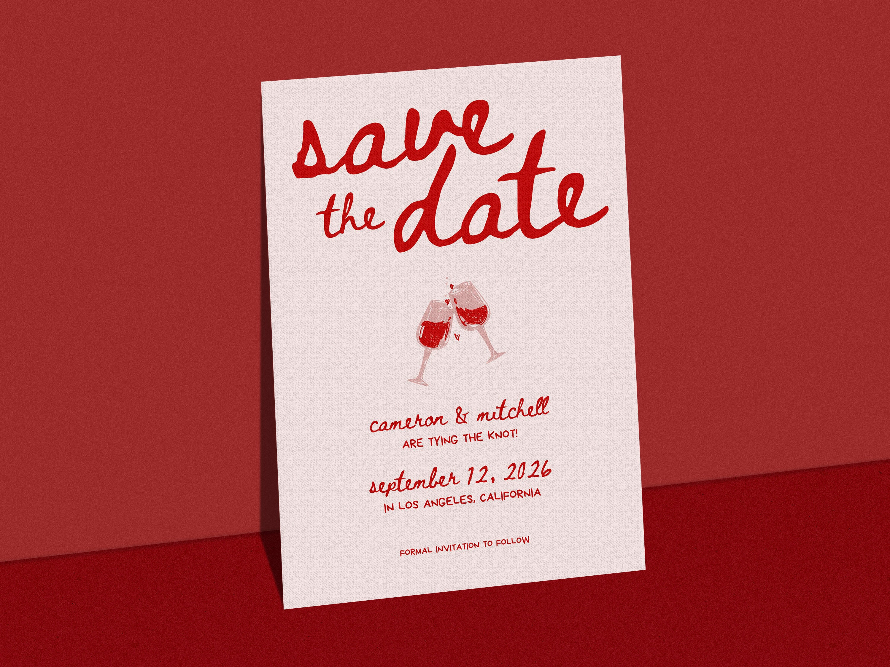 Hand-drawn Save the Date Template | Editable Save the Date Invite ...