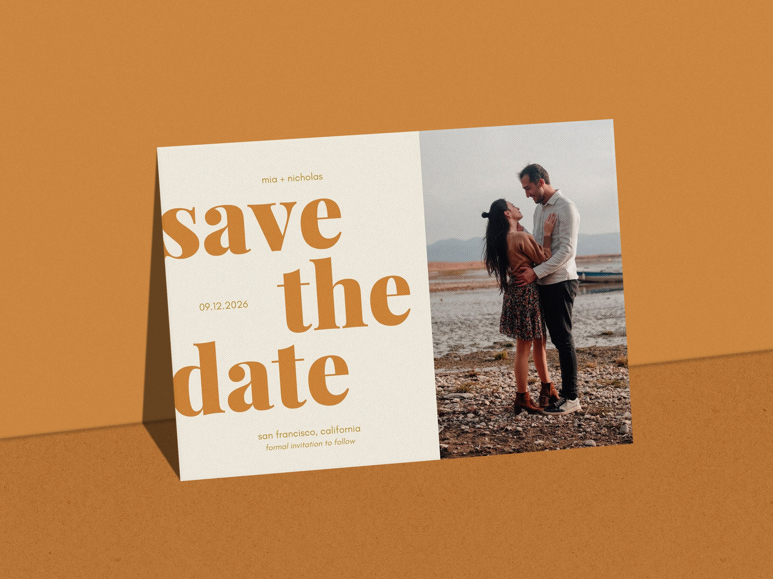 Modern Photo Save the Date Template | Editable Save the Date Invite ...