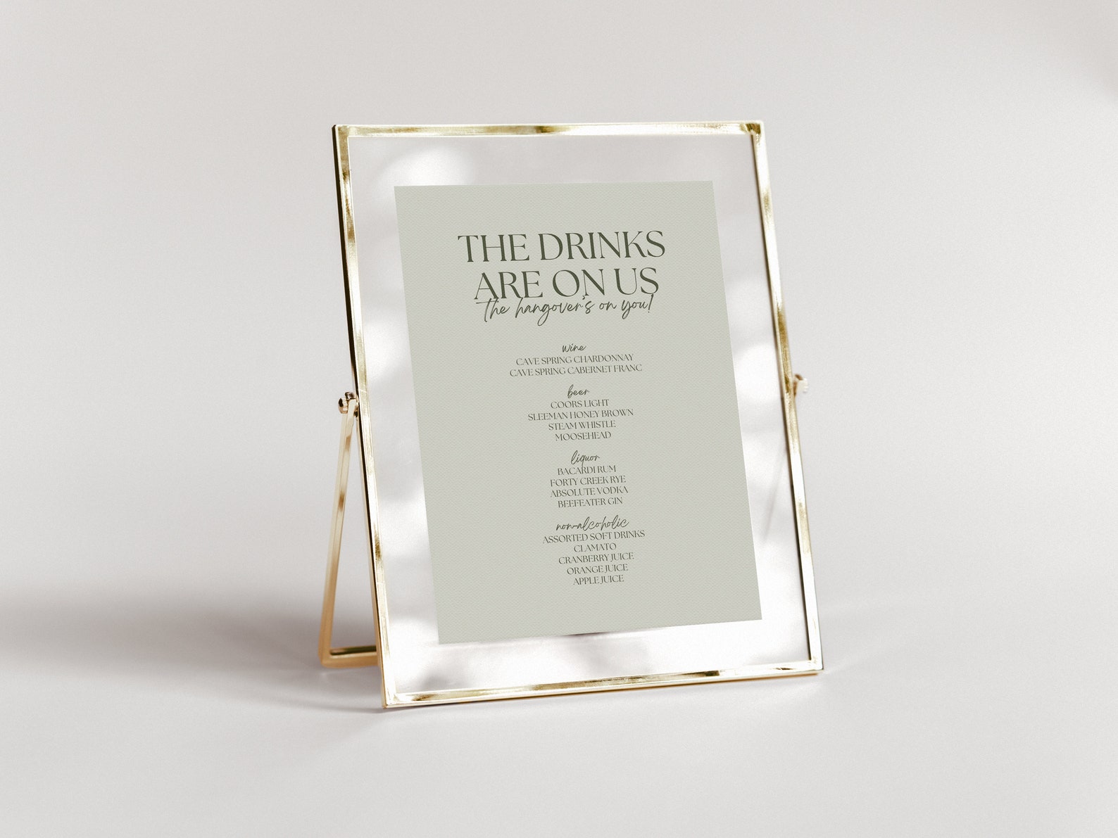 Modern Wedding Bar Sign Template | Editable Canva Design (digital ...