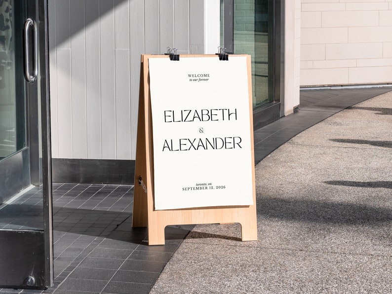 Elegant Wedding Welcome Sign Template | Editable Canva Design (digital ...