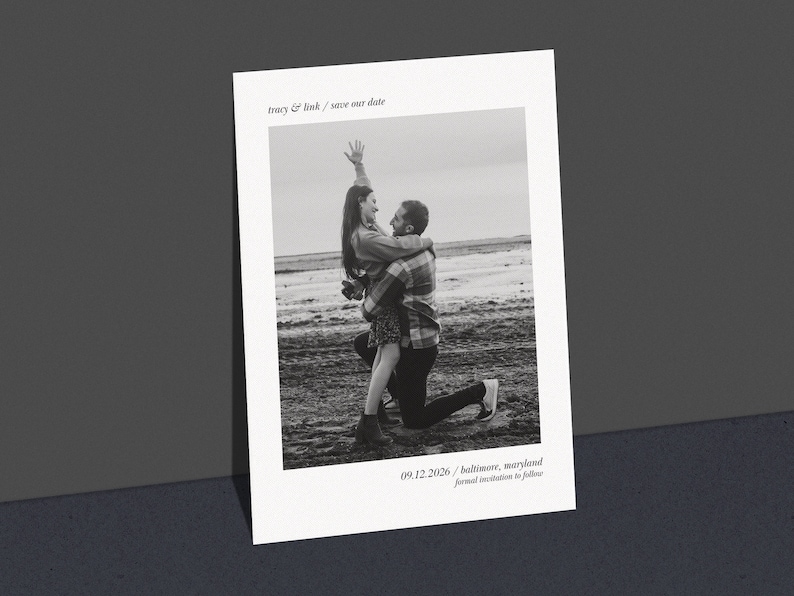 Minimalist Photo Save the Date Template | Editable Canva Design ...