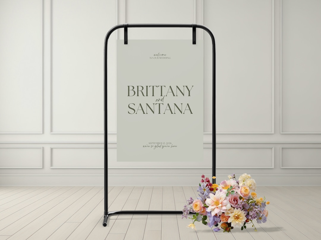 Modern Wedding Welcome Sign Template | Editable Canva Design (digital ...