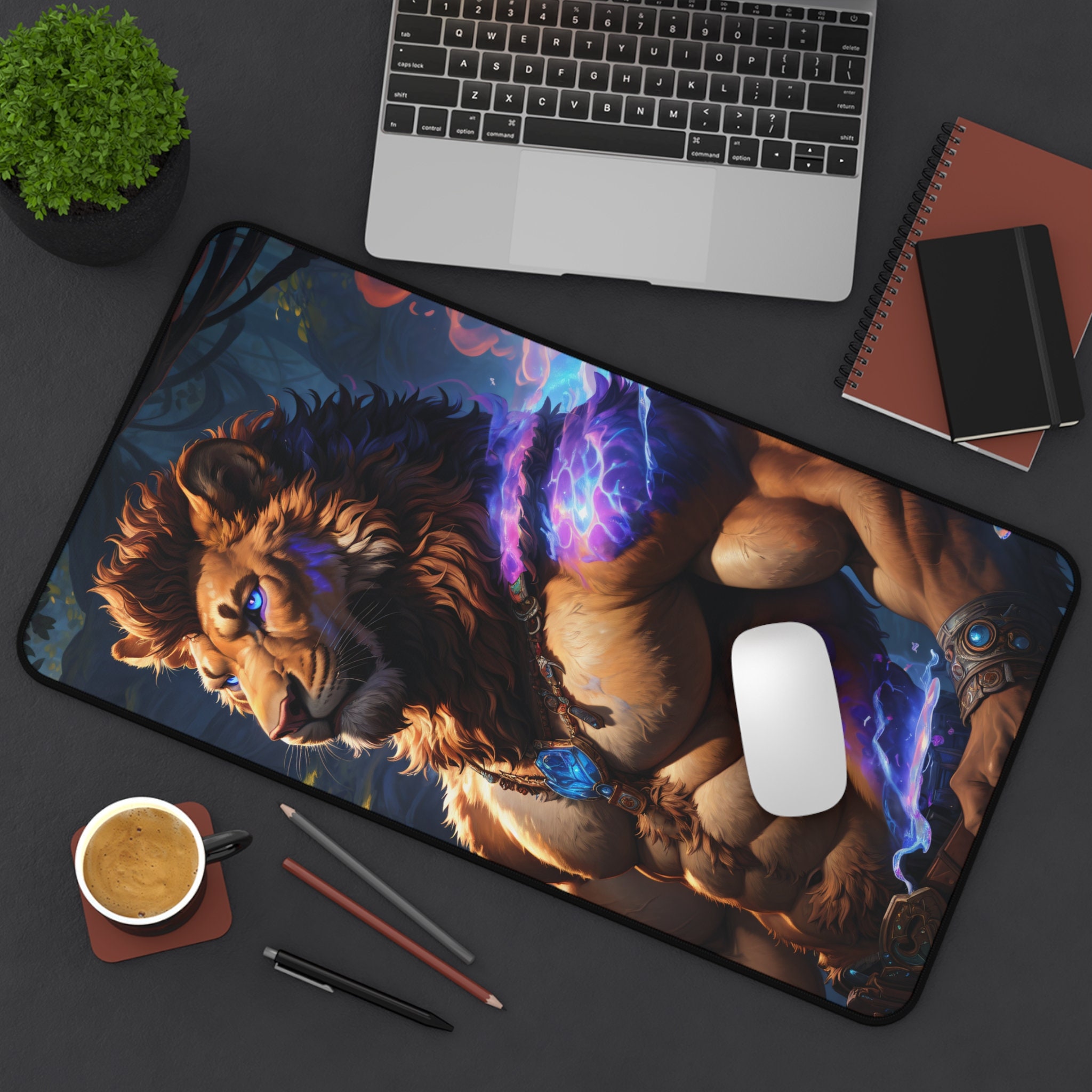 Magical Lion Fursona Desk Mat Furry Decor for Your Home or Office - Etsy